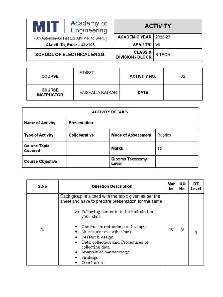 F18B - Activity Paper - A4 - EV - 2 | PDF | Methodology | Science