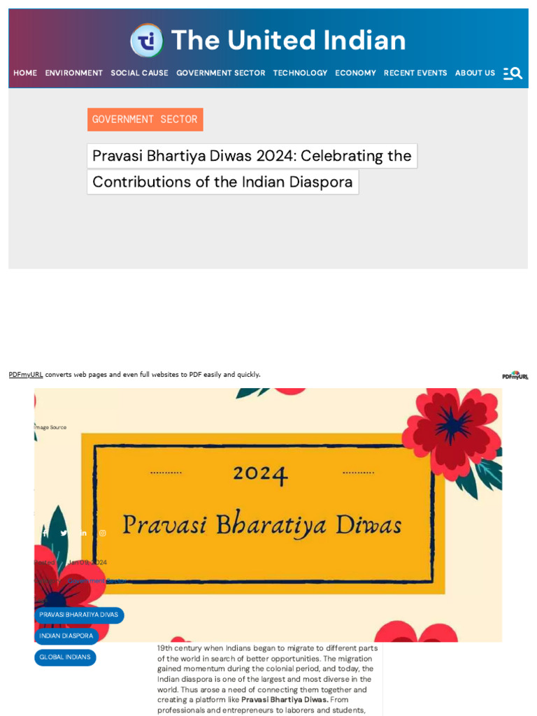 Pravasi Bhartiya Diwas 2024 | PDF