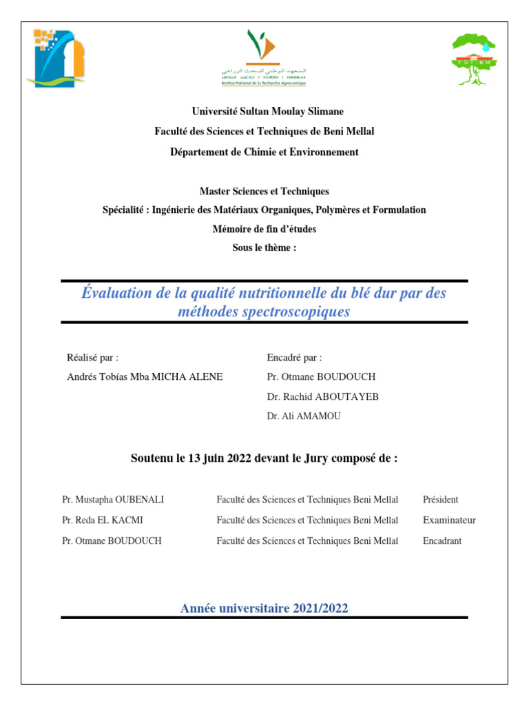 Rapport Master Final | PDF | Céréale | Aliments de base