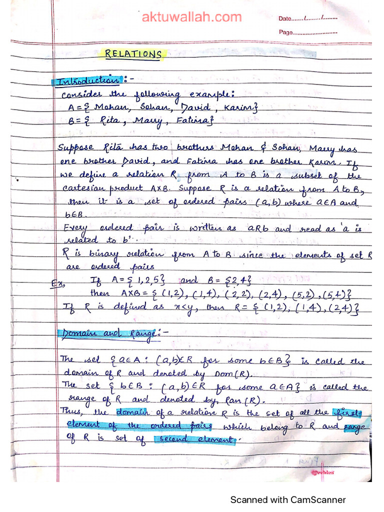 Relations (Unit - 1) - DSTL - Watermark | PDF