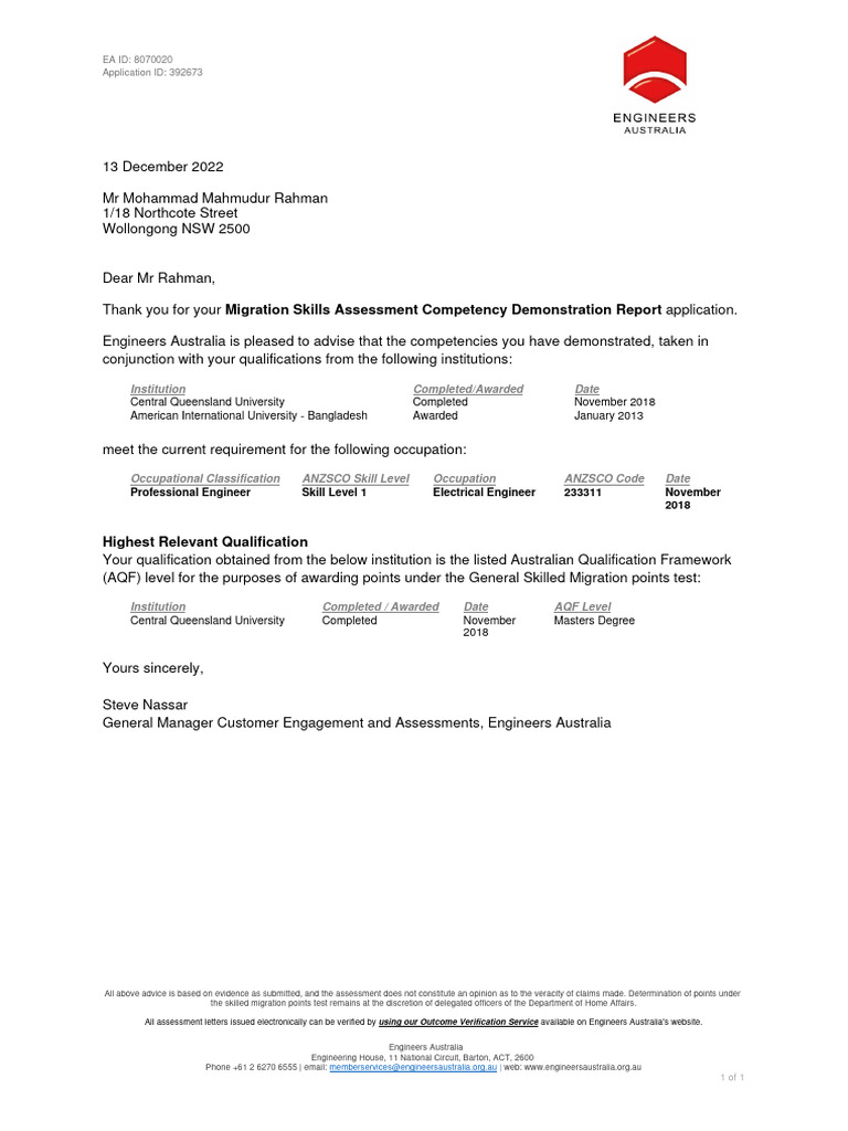 221212 MSA CDR Outcome Letter for 8070020 | PDF