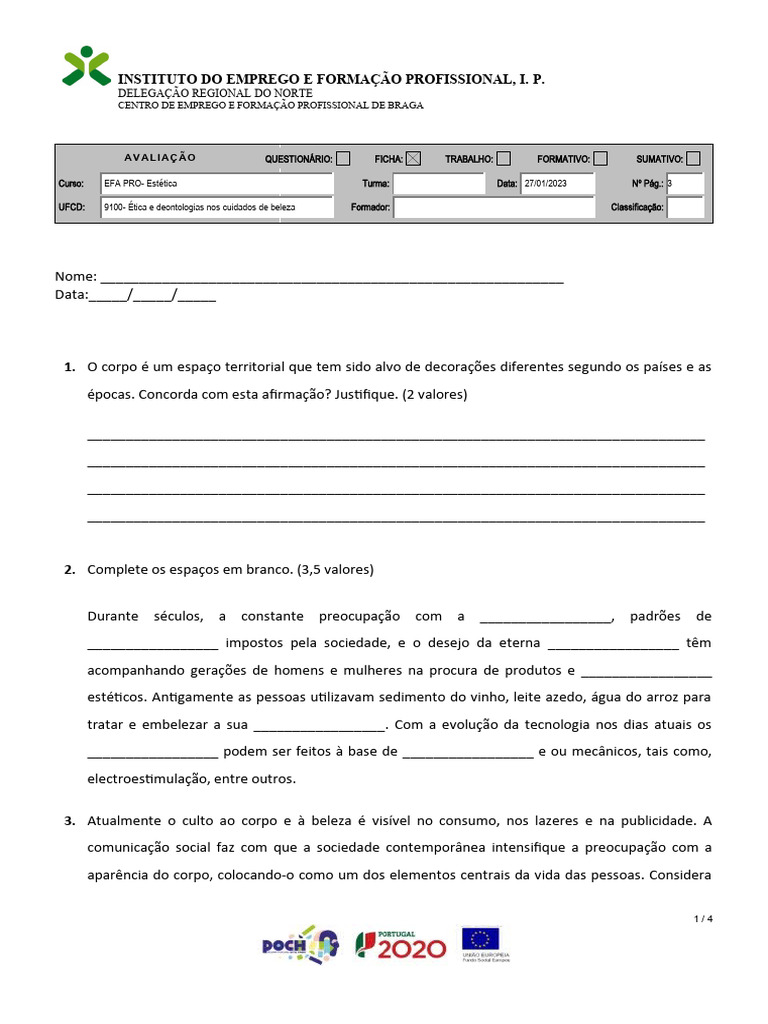 Ficha Final 9100 | PDF | Desenvolvimento profissional