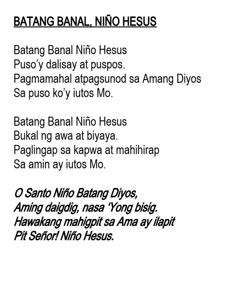 Batang Banal Lyrics | PDF