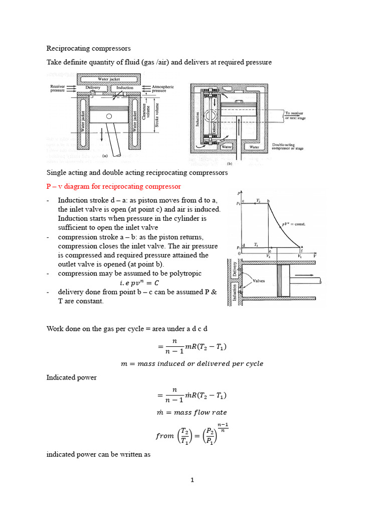 Reciprocating Compressors Summarised | PDF | Mechanical Engineering | Applied And ...