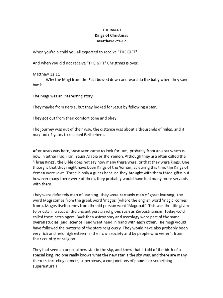 THE MAGI | PDF | Biblical Magi | Magi