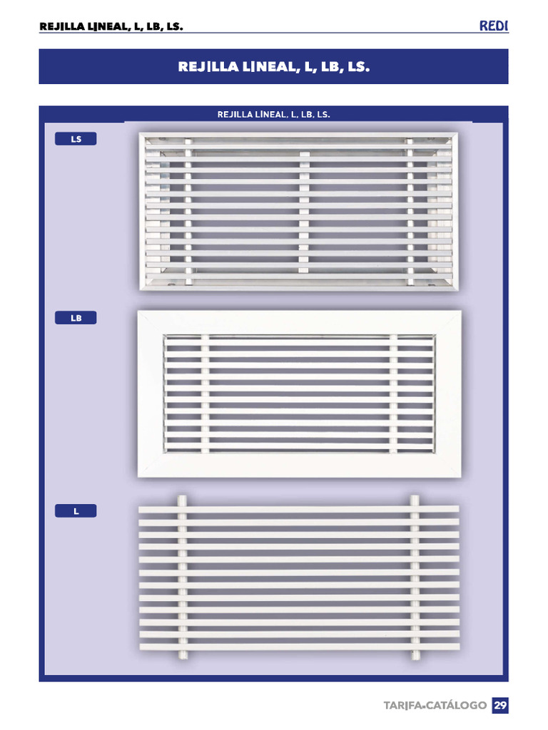 FICHA TÉCNICA Redi REJILLA LINEAL | PDF