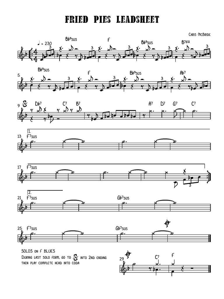 Fried Pies Leadsheet | PDF