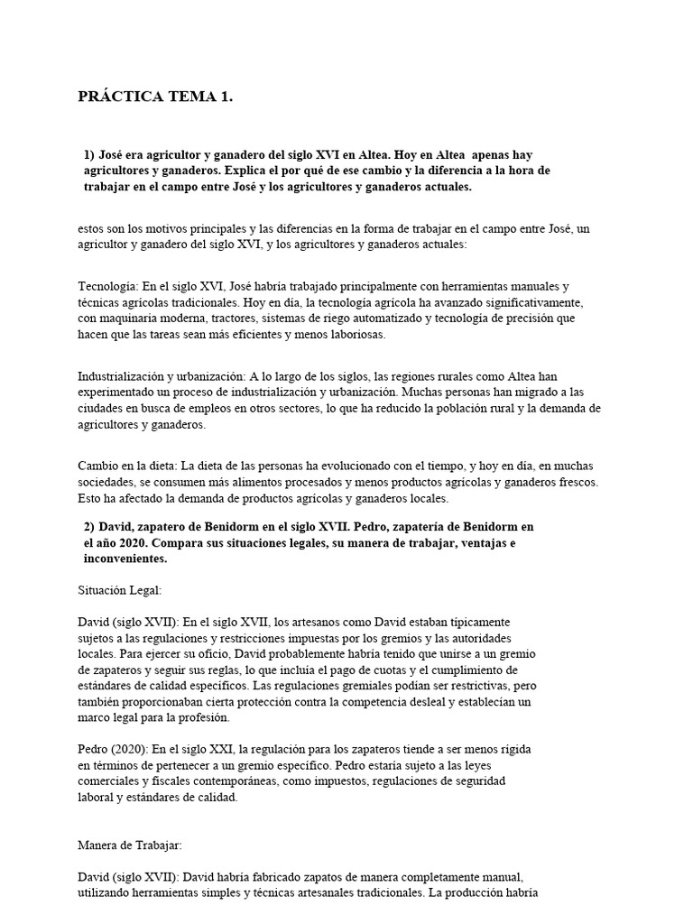 Práctica Tema 1. | PDF | Agricultura | España