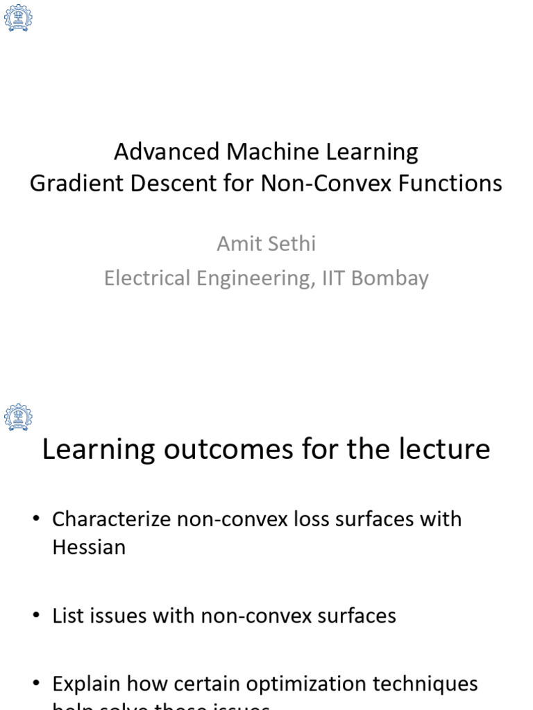 Lecture 8 Gradient Descent for Non-Convex Functions | PDF | Learning ... Lecture 8 Gradient Descent for Non-Convex Functions | PDF | Learning ...