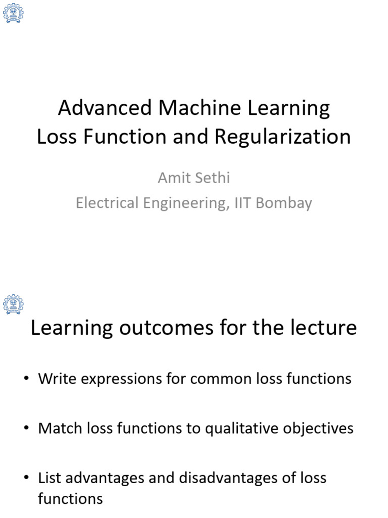 Lecture 7 Loss Function and Regularization | PDF | Mean Squared Error | Statistical Theory