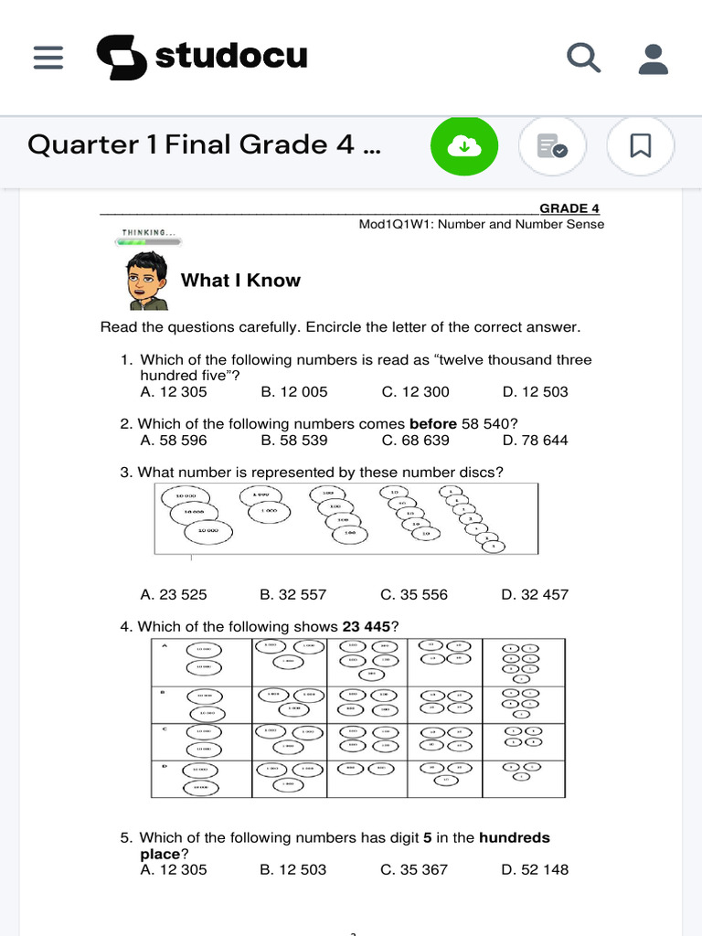 Quarter 1 Final Grade 4 Module 1 - Mathematics Quarter 1 - Module 1 New ... Quarter 1 Final Grade 4 Module 1 - Mathematics Quarter 1 - Module 1 New ...