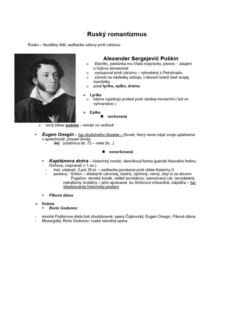 RuskÃ Romantizmus | PDF