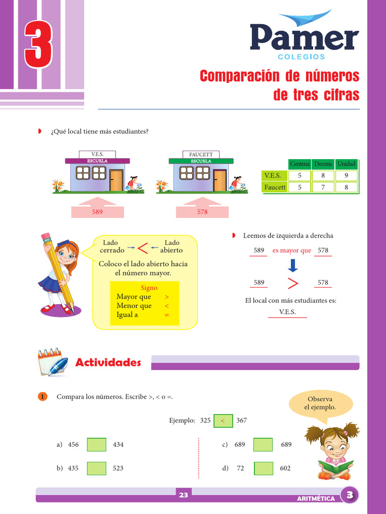 A - P - 2°gr - S3 - Comparación de Números de Tres Cifras | PDF