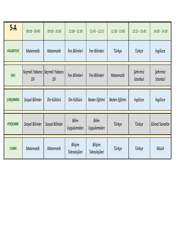 5a Ders Programi | PDF