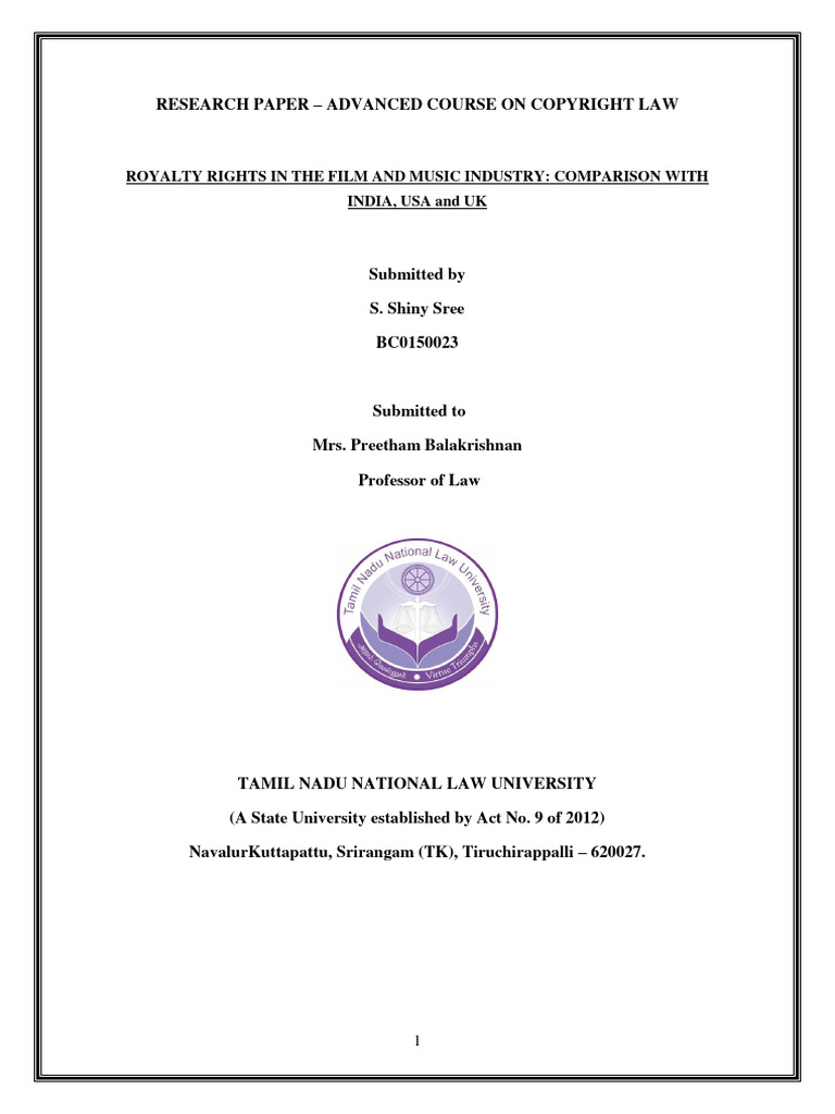 CPL - Final Project | PDF | Royalty Payment | Copyright