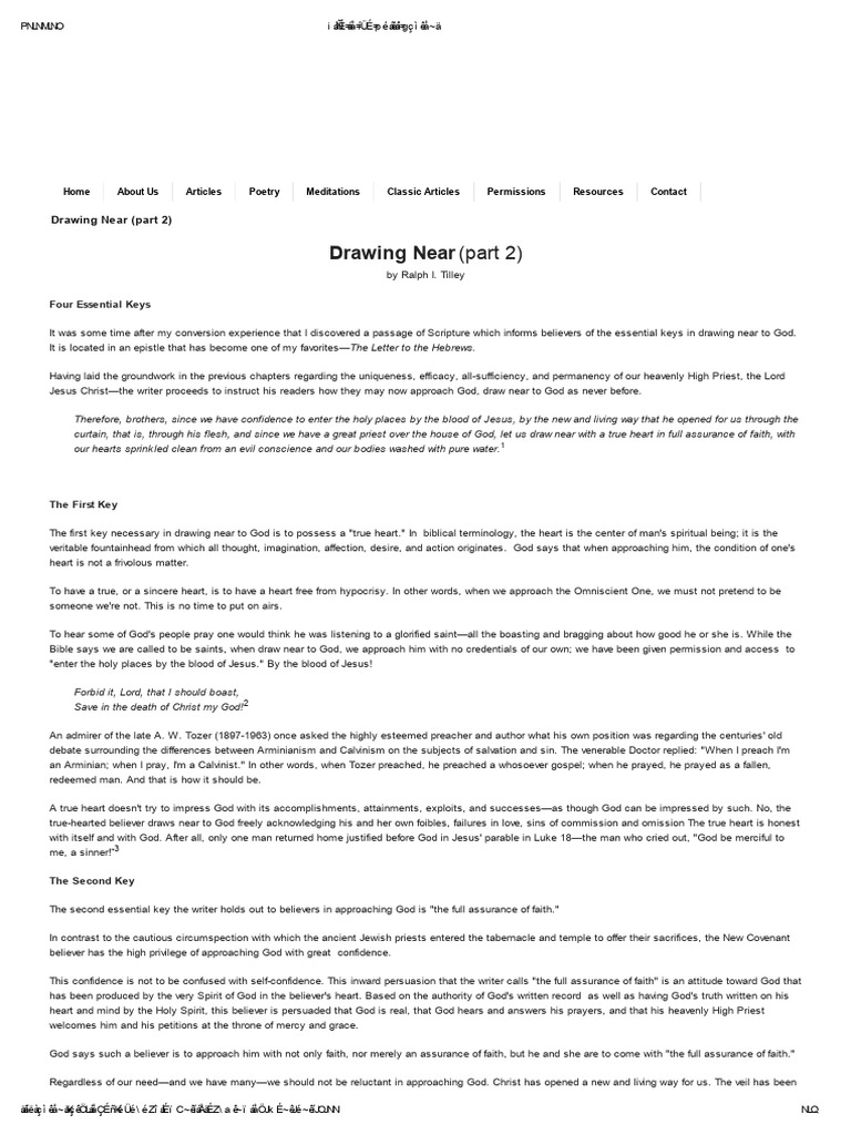 Four Keys to Drawing Near to God | PDF | God The Father | Assurance ...