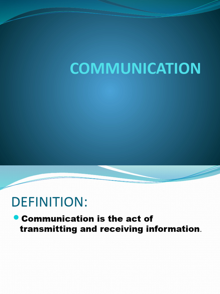 Communication | PDF