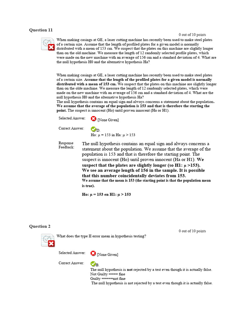 Hypothesis testing part 1 on BB | PDF