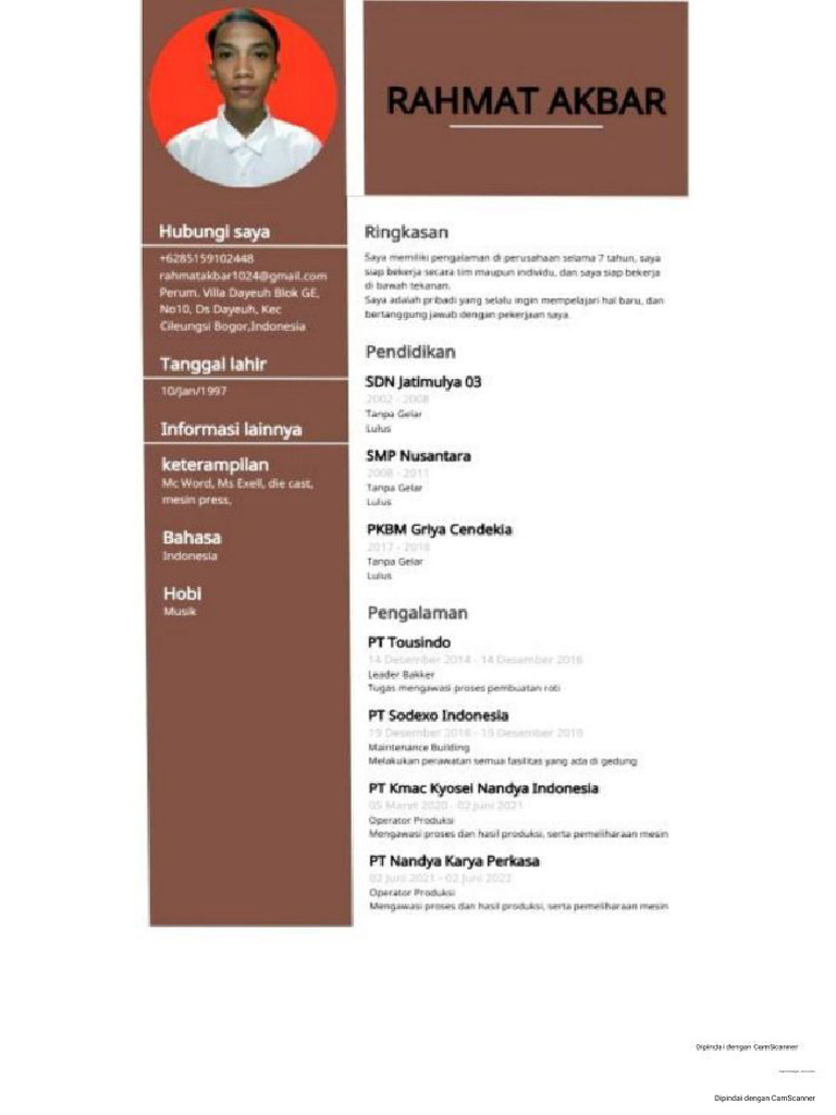 CV Rahmat Akbar | PDF