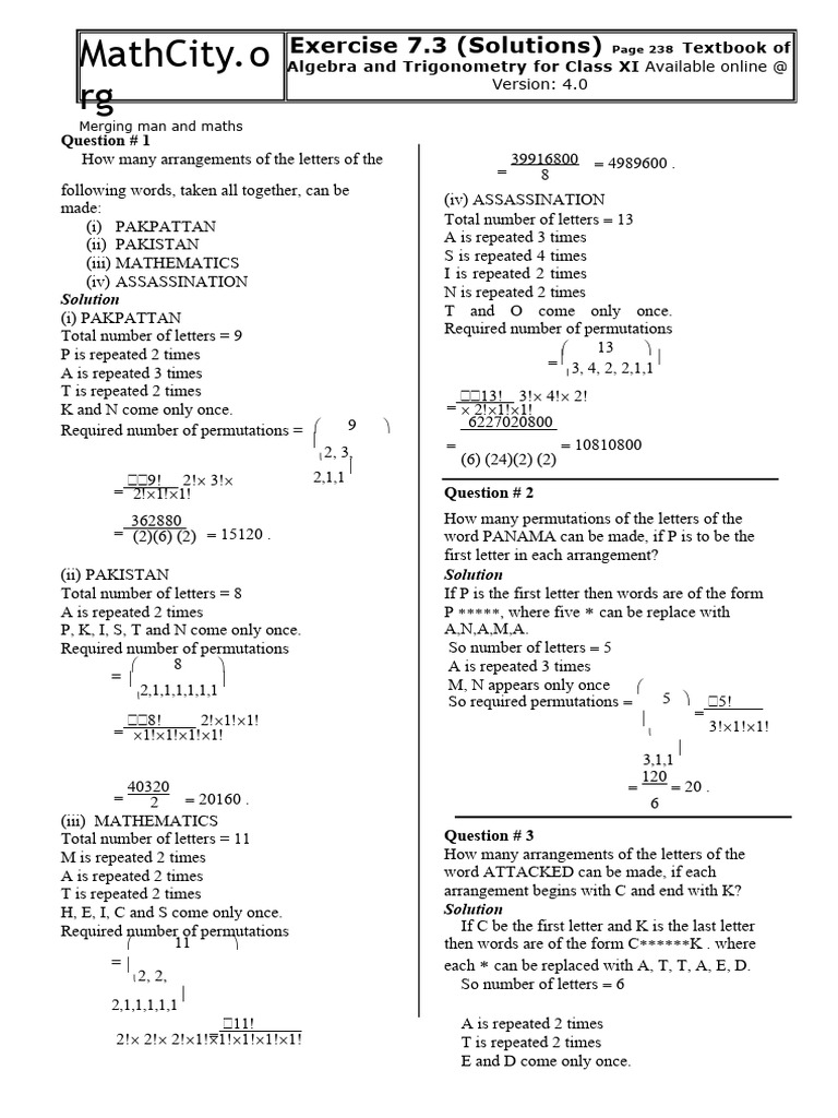 Ex 7 3 FSC Part1 Ver4 | PDF | Mathematics