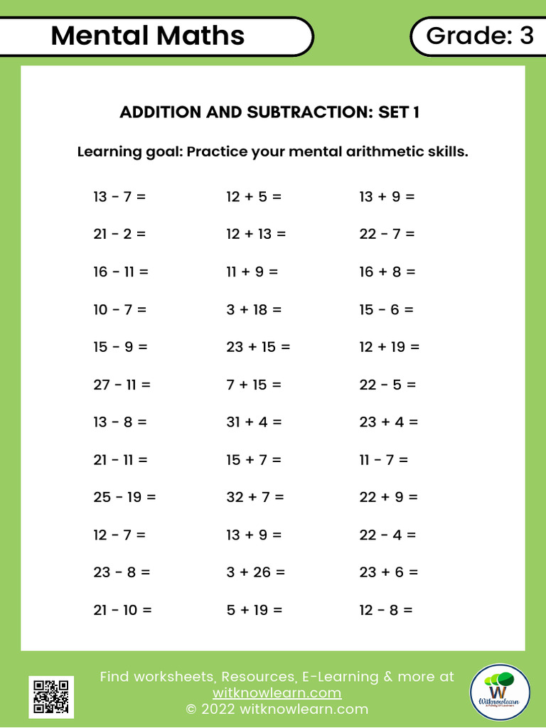 5 Free Fun Mental Maths Worksheets For Class 3 Students 0 2023 13 04 ...