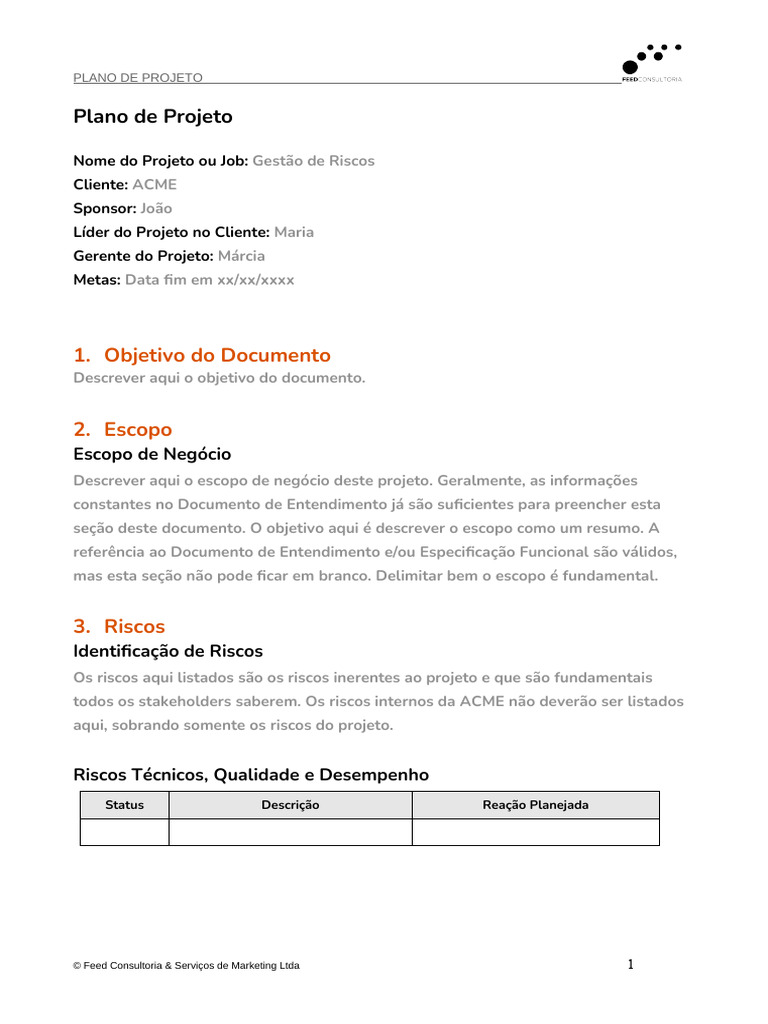 Plano de Projeto-Template | PDF | Business | Informática