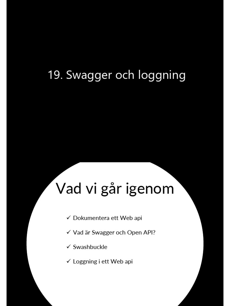 19 - Swagger Och Loggning | PDF
