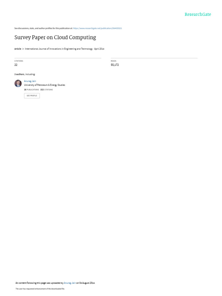 Survey Paper On Cloud Computing: International Journal of Innovations in Engineering and ...