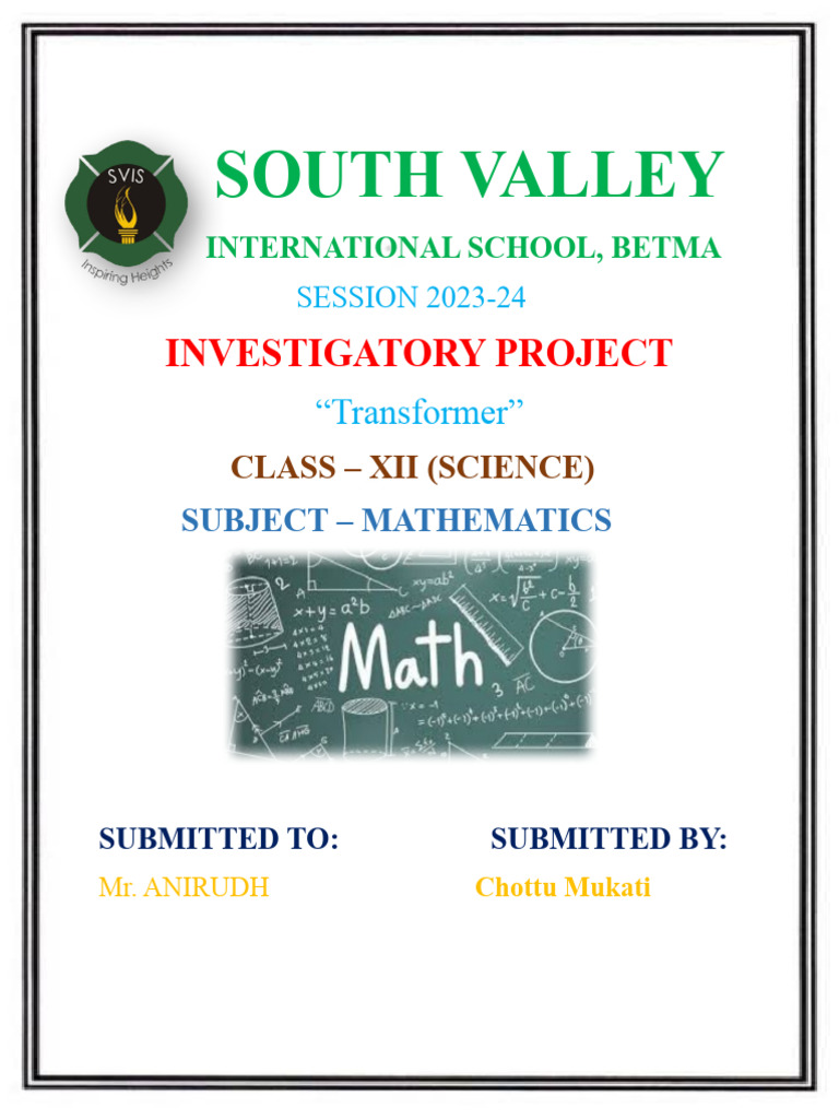 Front Page Physics Project | PDF