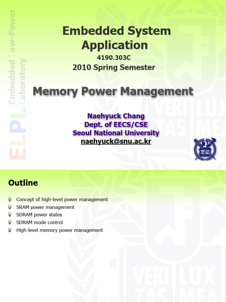 Embedded System Application: Memory Power Management | Download Free PDF | Embedded System | Engines