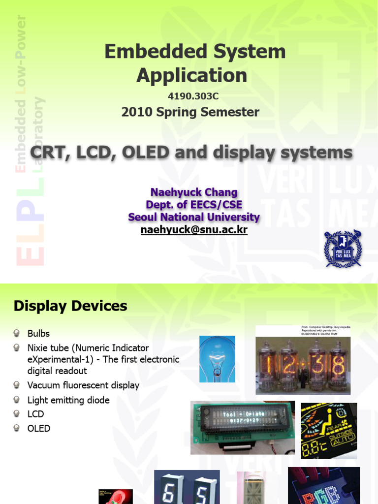 Embedded System Application: CRT, LCD, OLED and Display Systems | Download Free PDF | Liquid ...