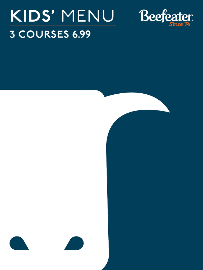 Beefeater Kids Menu Bandless | PDF | French Fries | Veganism