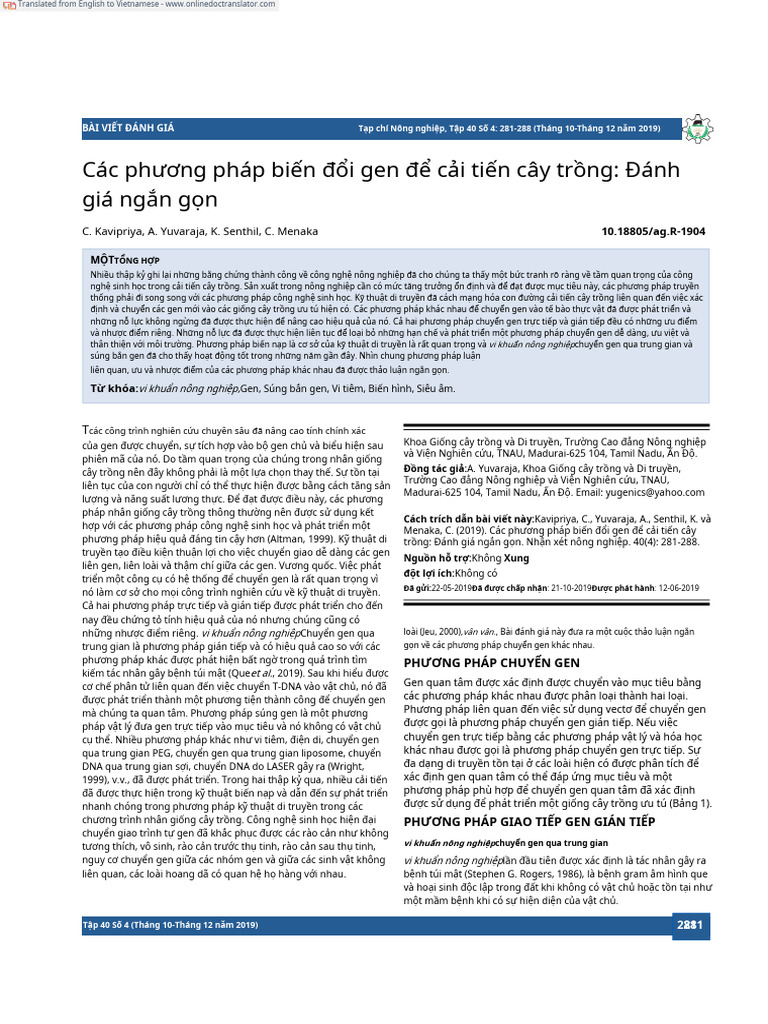 Genetic Transformation Methods For Crop Improvemen - En.vi | PDF