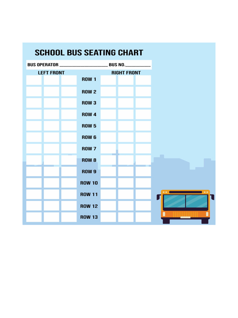 Printable School Bus Seating Chart 271603.Png | PDF