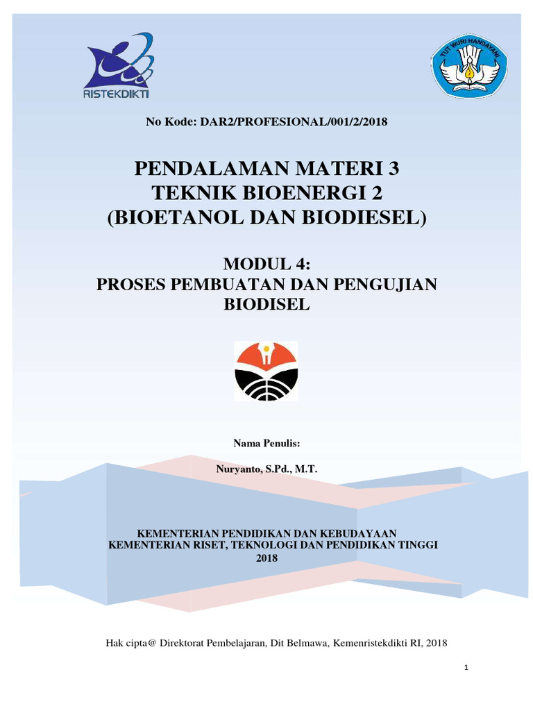 Modul 4 BK6 (Bioetanol Dan Biodiesel) | PDF
