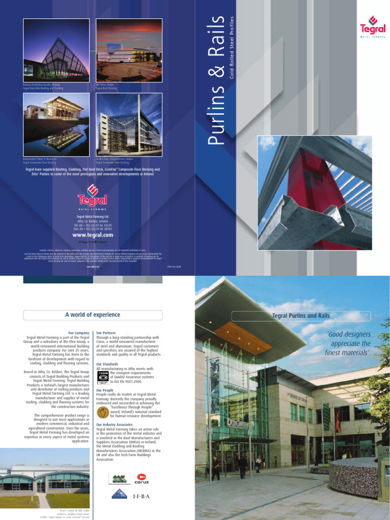 Tegral - Designer's Purlin & Rail Guide | PDF | Roof | Beam (Structure)