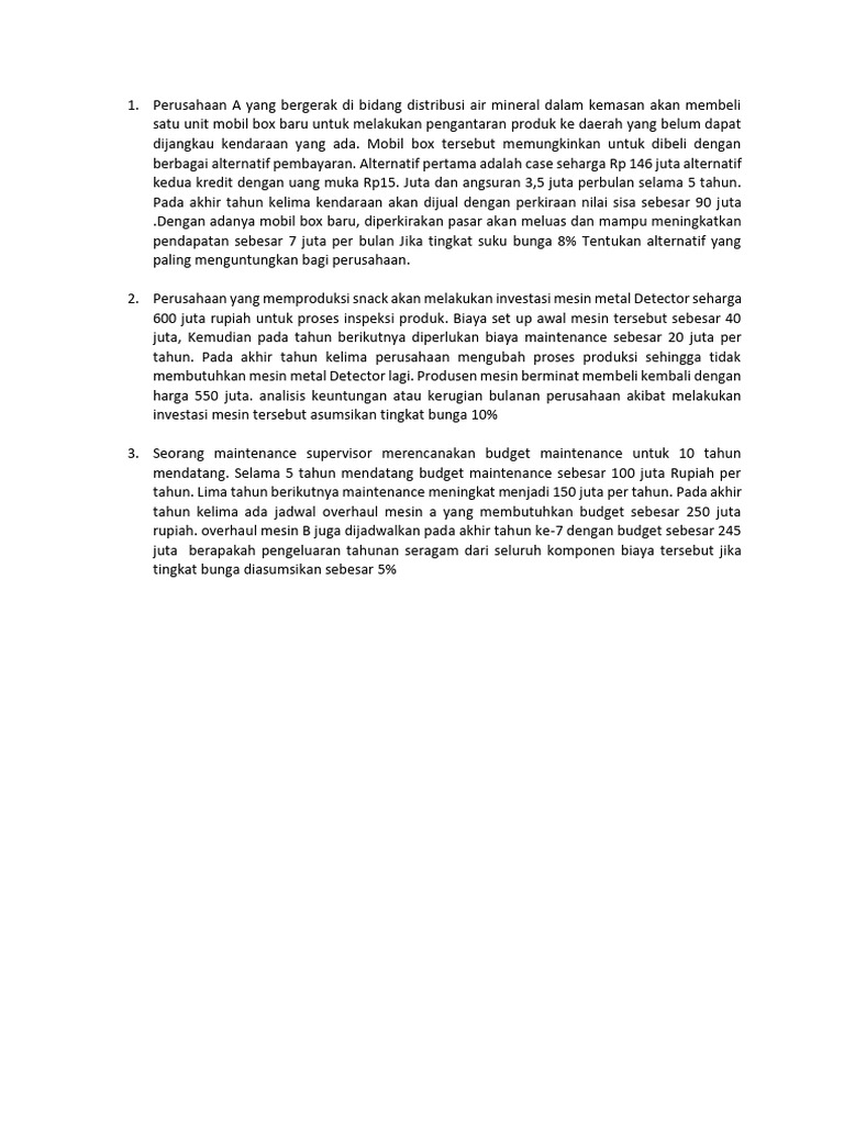 Latihan Soal NPV | PDF