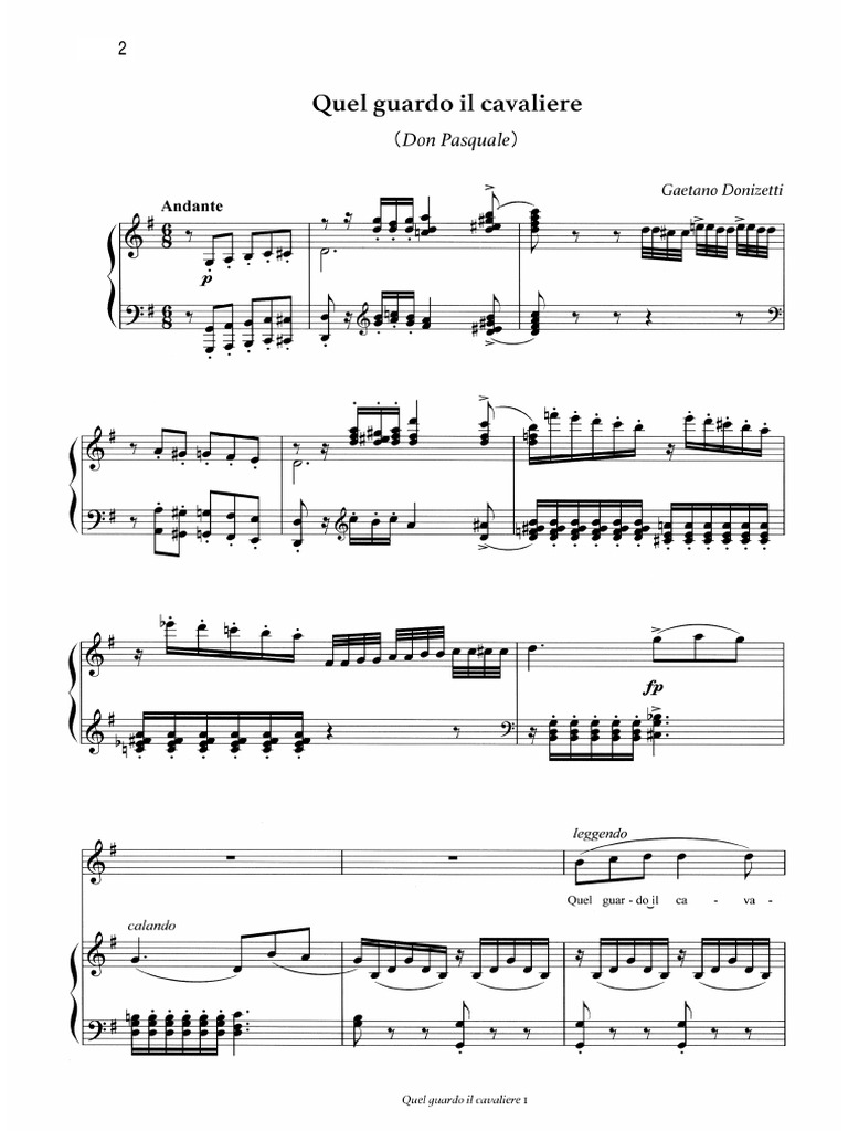 Quel Guardo Il Cavaliere Don Pasquale | PDF