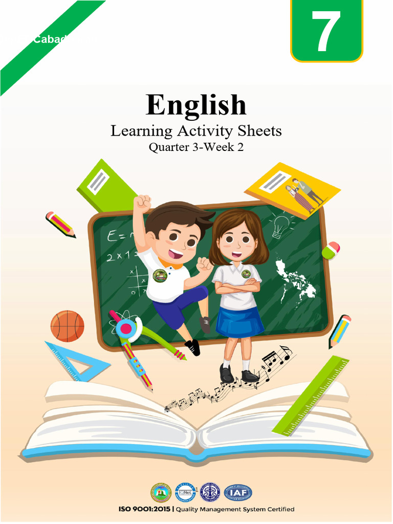 English 7 QTR 3 Week 2 LAS Final | PDF | Verb | English Language