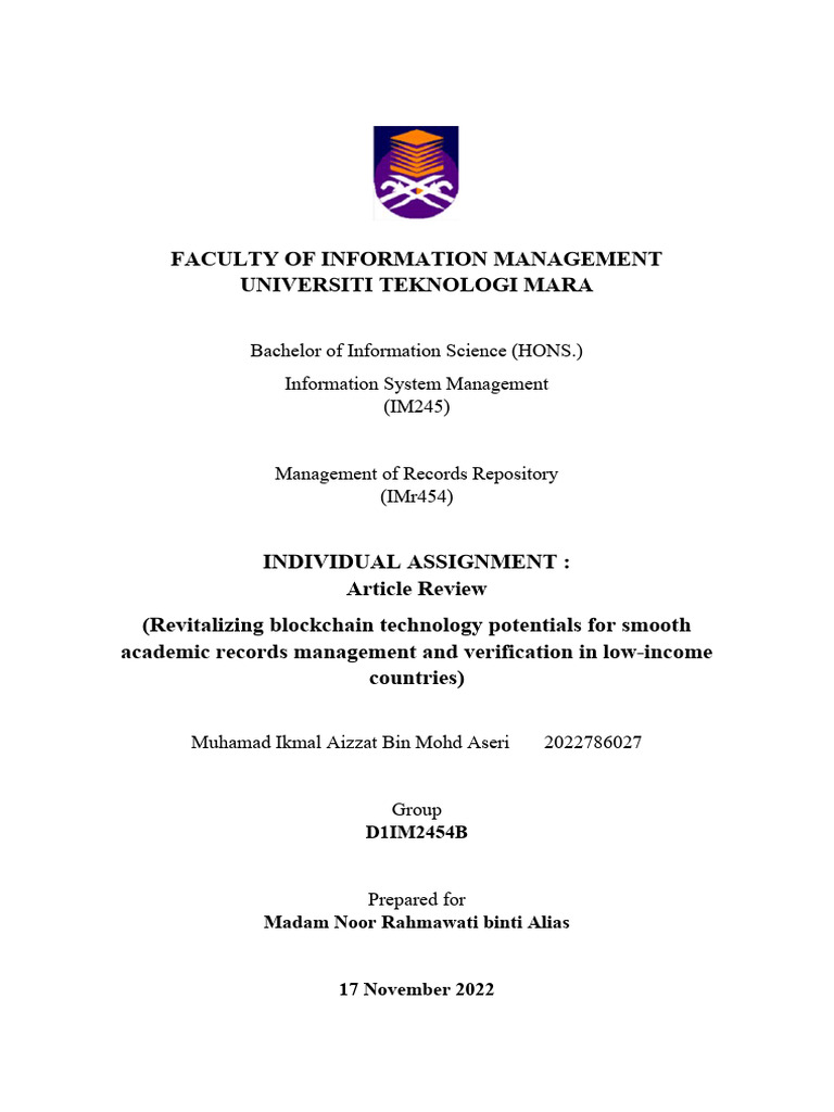Article Review Ikmal - IM245 | PDF | Business