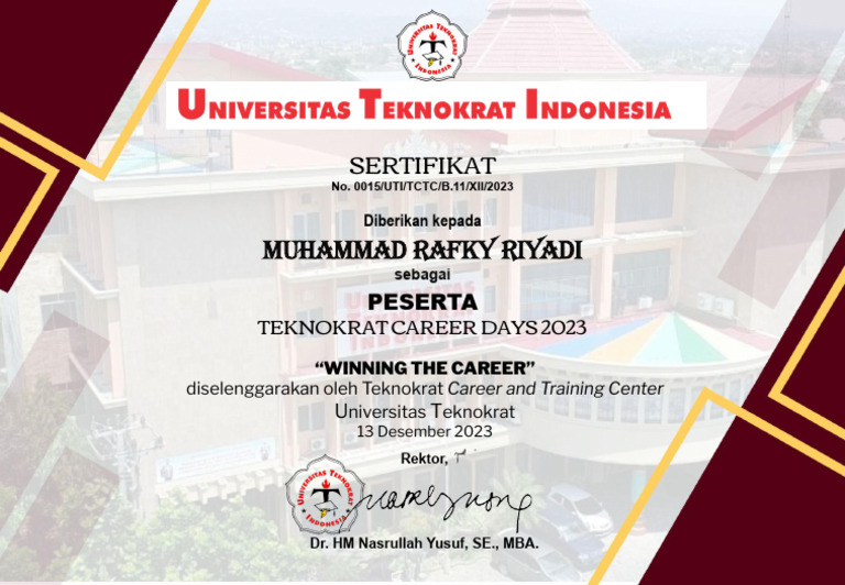 Sertifikat Muhammad Rafky Riyadi | PDF