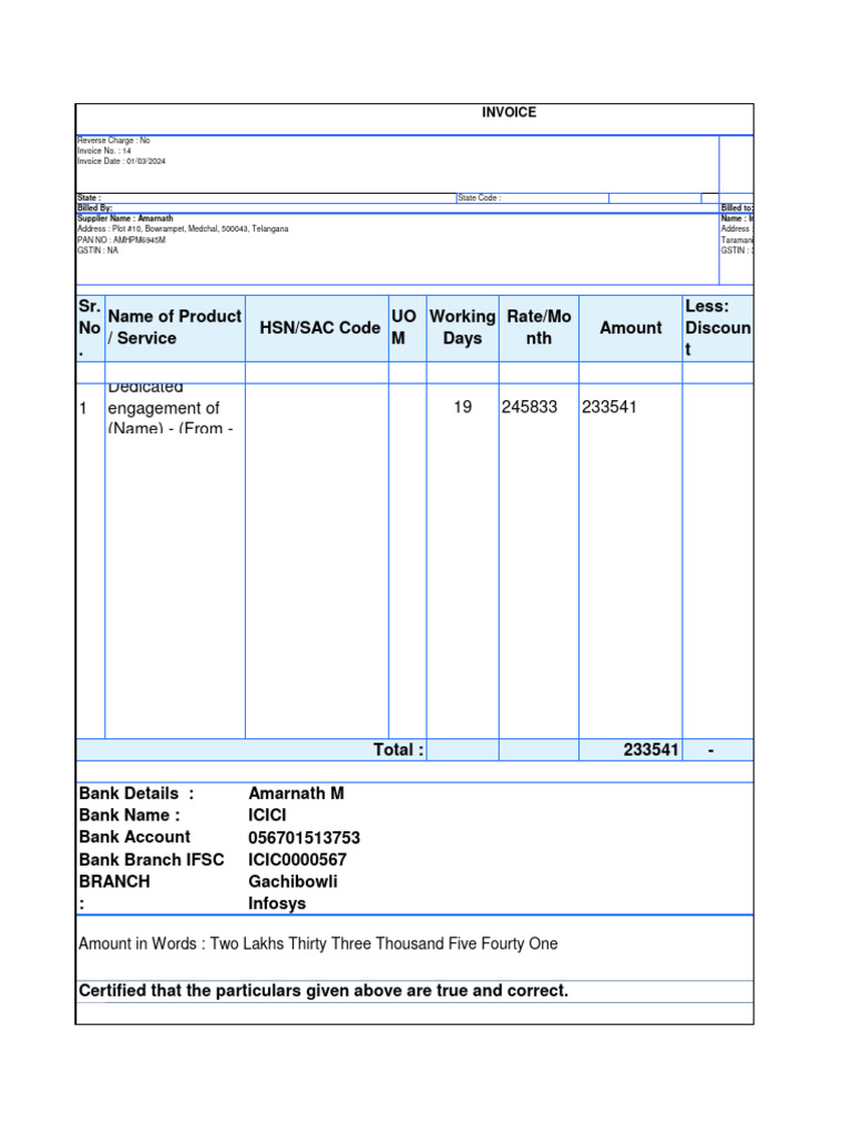 Infobahn Softworld Invoice Details | PDF | Narendra Modi | Trade