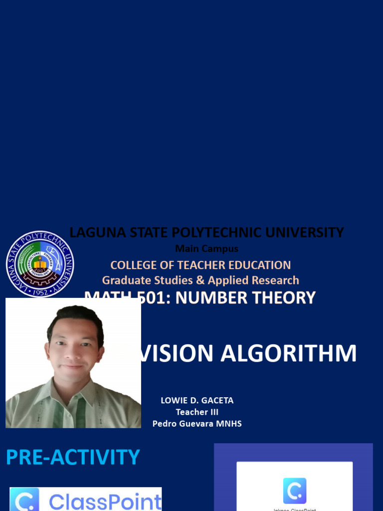 L. Gaceta Division Algorithm | PDF | Integer | Natural Number L. Gaceta Division Algorithm | PDF | Integer | Natural Number