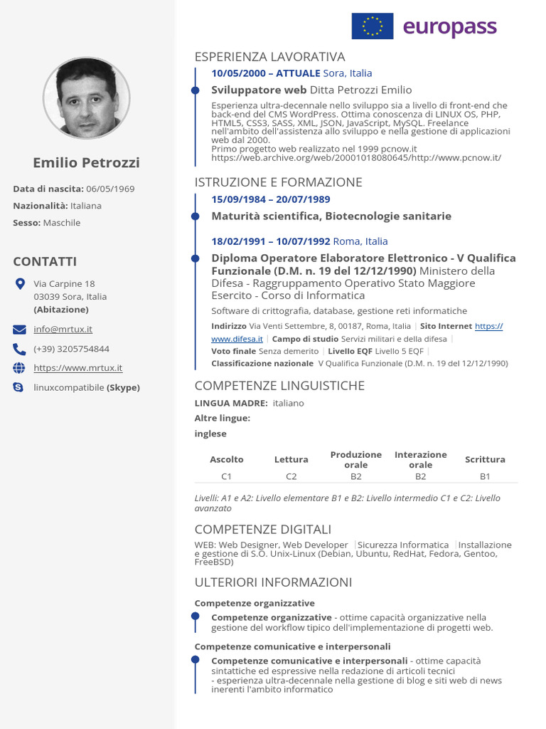 CV - Emilio Petrozzi | PDF