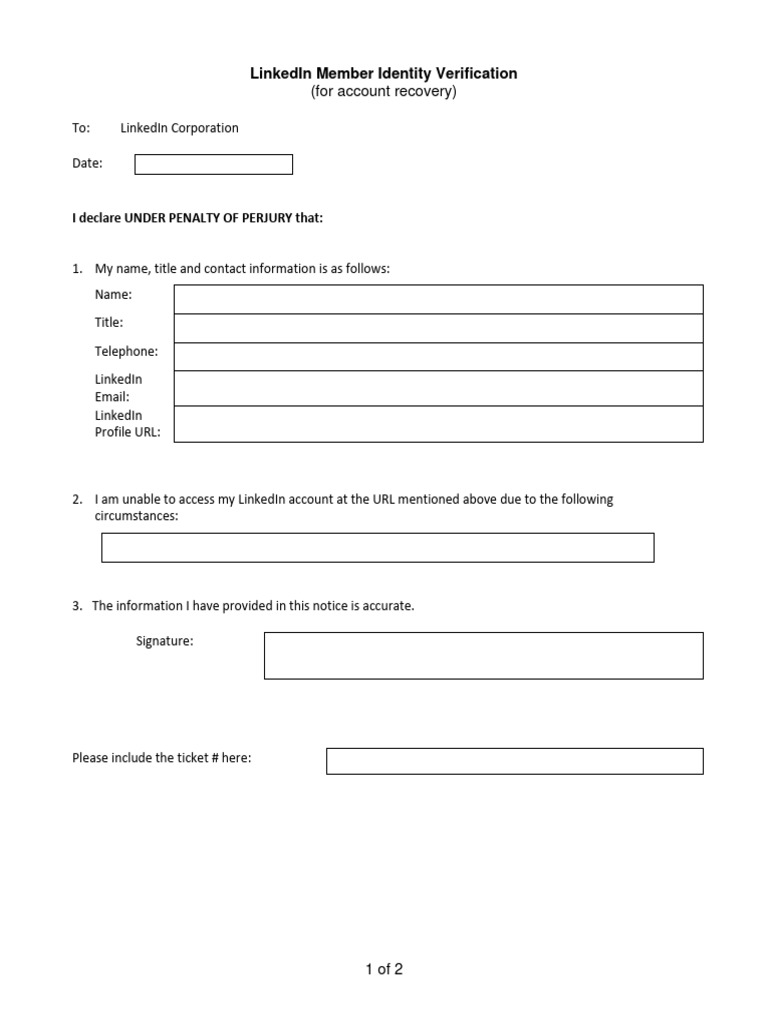 LinkedIn Identity Verification Form | PDF | Law