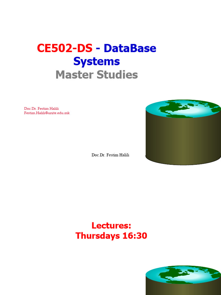 1database Systems Master IBU | PDF | Databases | Database Transaction