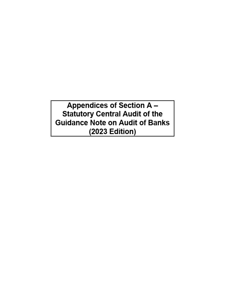 ICAI Appendices of Section A - 3 | PDF | Going Concern | Financial Audit
