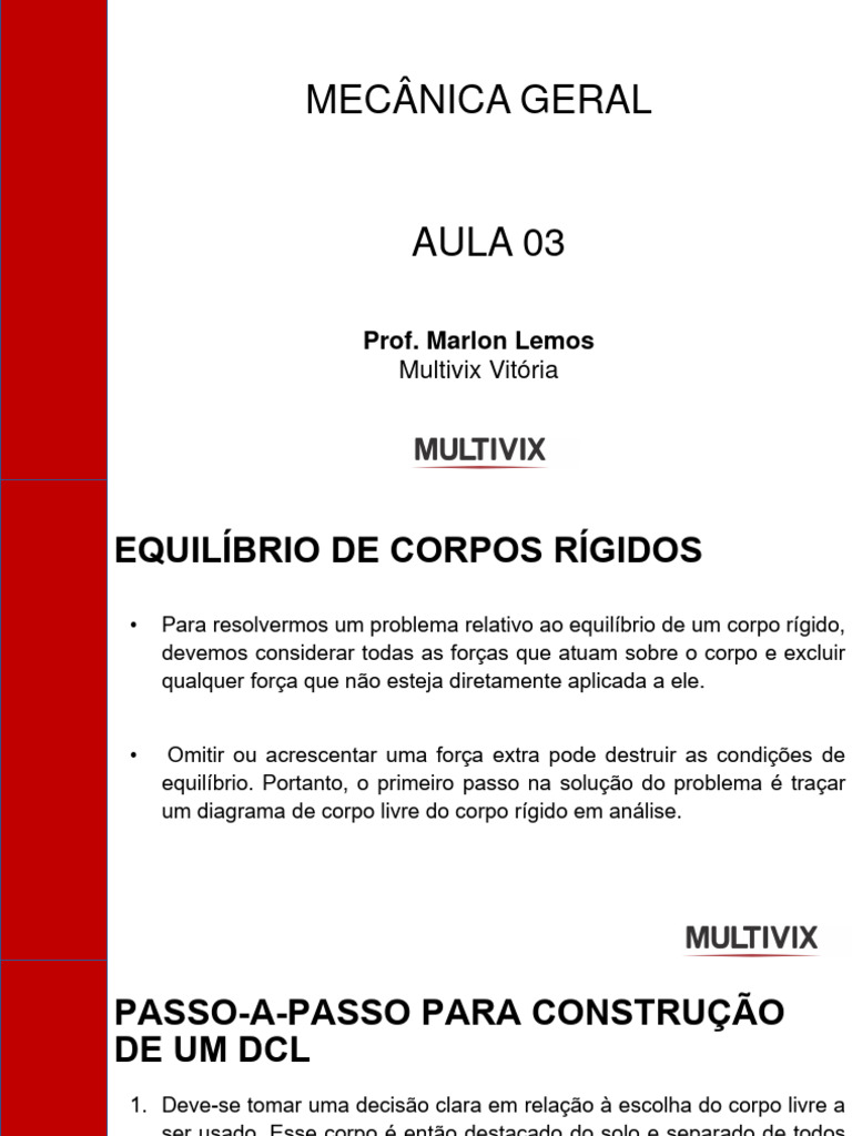 AULA 03 - Mecânica Geral | PDF | Atrito | Ciências Físicas