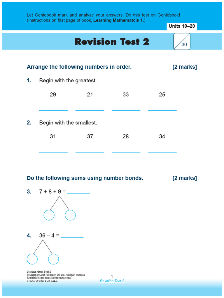 Revision Test 2 - 6 | PDF