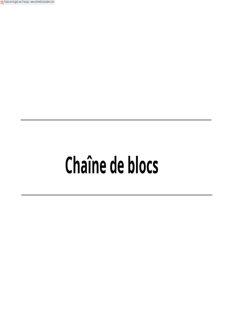 Chaîne de Blocs | PDF